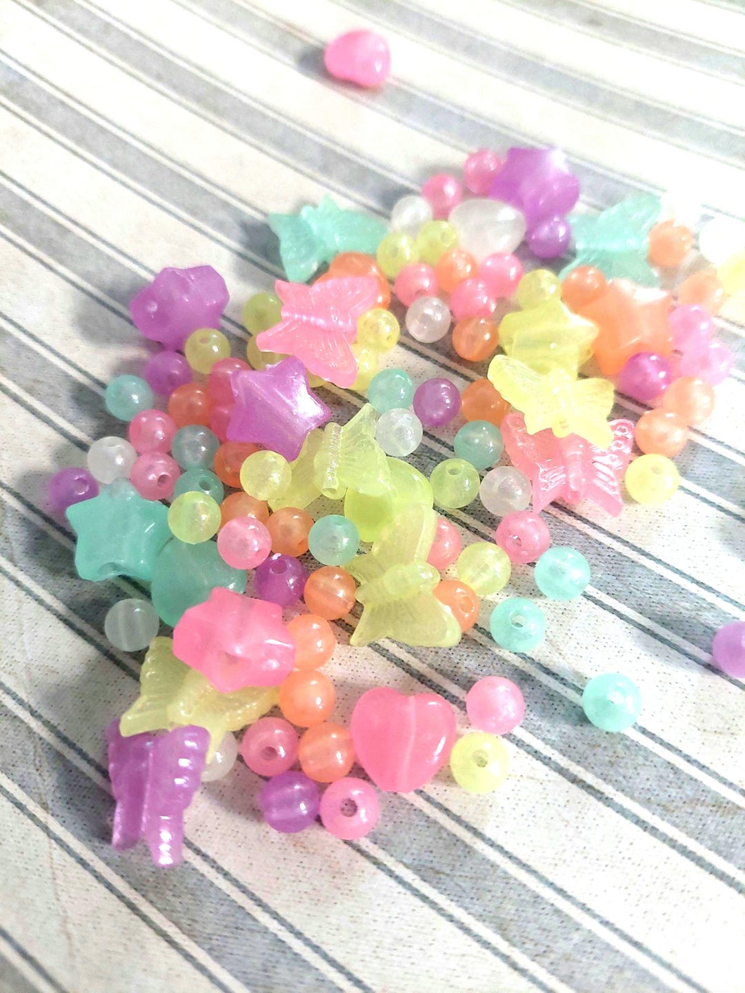 Glow in the Dark Beads Bulk Beads Assorted Bead Lot Mixed Jewelry ...