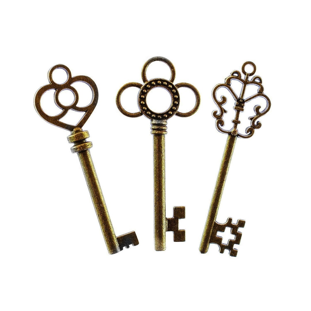Big Key Pendants Antiqued Bronze Keys Skeleton Keys Large Keys ...
