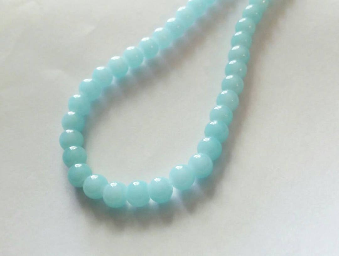 Mint Blue Beads Mint Beads 8mm Glass Beads 8mm Beads Jelly Beads ...