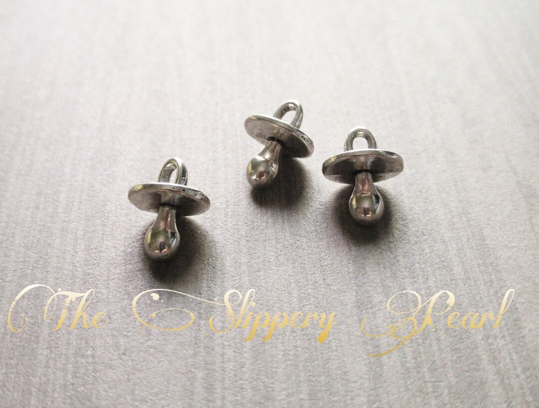 Baby Charms Pacifier Charms Baby Shower Favors Silver Pacifier Silver ...