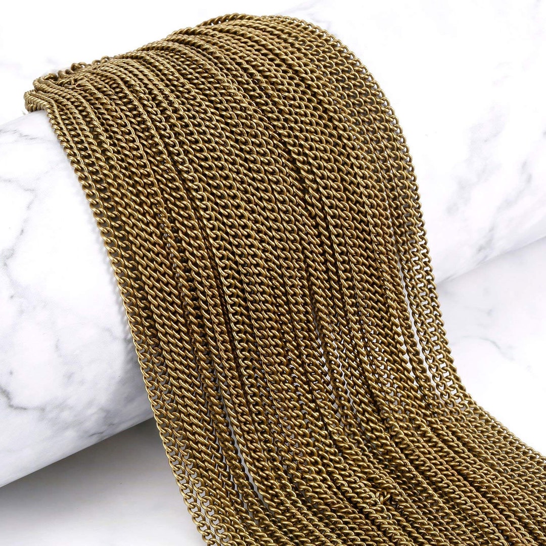 Bronze Chain BULK Chain Curb Chain Necklace Kit Bronze Curb Chain ...