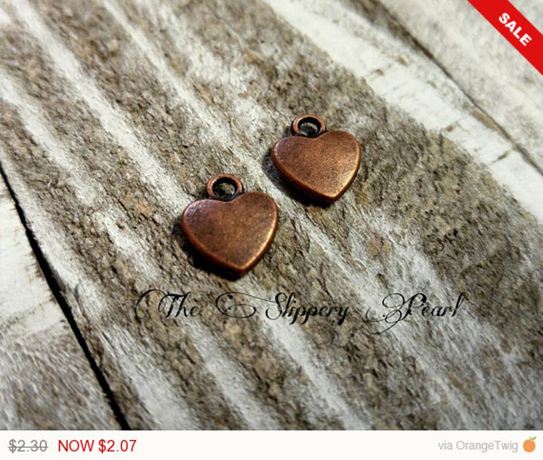 Heart Charms Bulk Charms Antiqued Copper Charms Wholesale Charms 20pcs ...