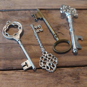 Big Keys Large Skeleton Keys Antiqued Silver Skeleton Key Lot Assorted ...