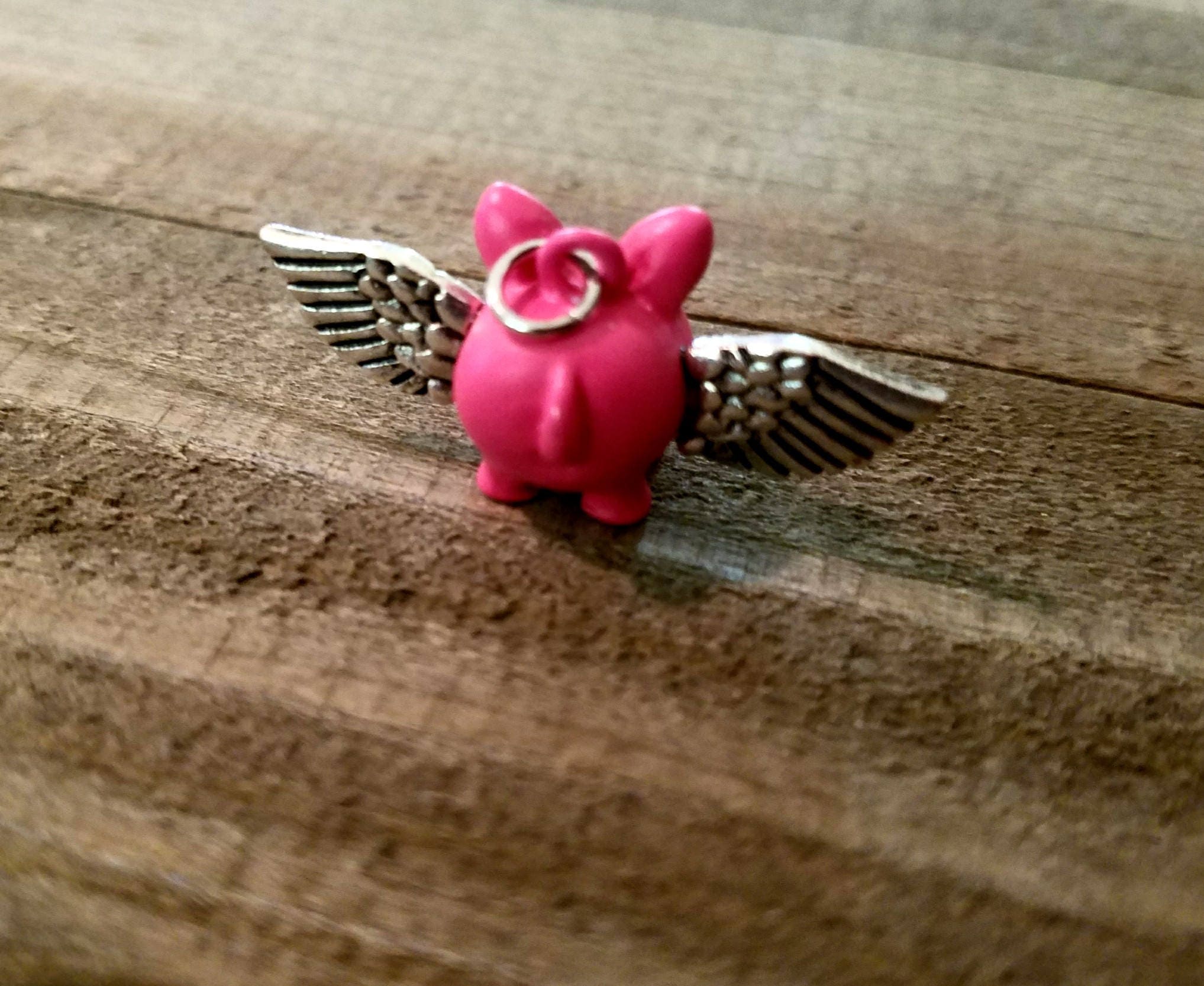 Pig Charm Flying Pig Charm Pig With Wings When Pigs Fly Animal | Etsy