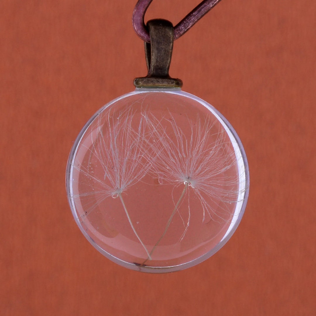 Glass Ball Charm Glass Ball Pendant Dandelion Seed Pendant Glass Globe ...