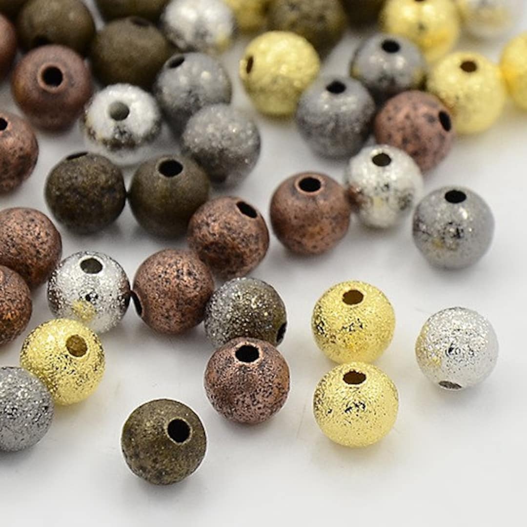 Brass Beads Assorted Colors Bronze Silver Gold Beads 6mm Brass Beads ...