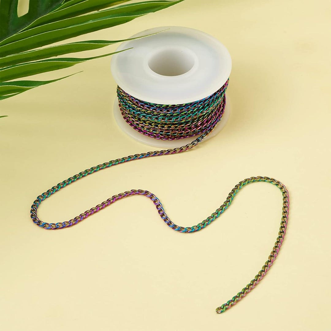Rainbow Chain Curb Chain Roll Wholesale Chain BULK Chains 5 Meters ...