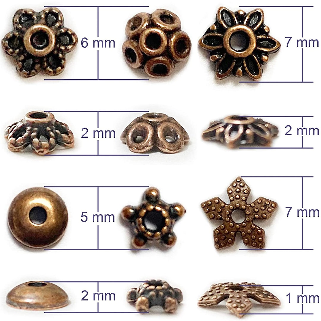 Bead Caps Antiqued Copper Assorted Lot Flower Bead Caps BULK Bead Caps ...