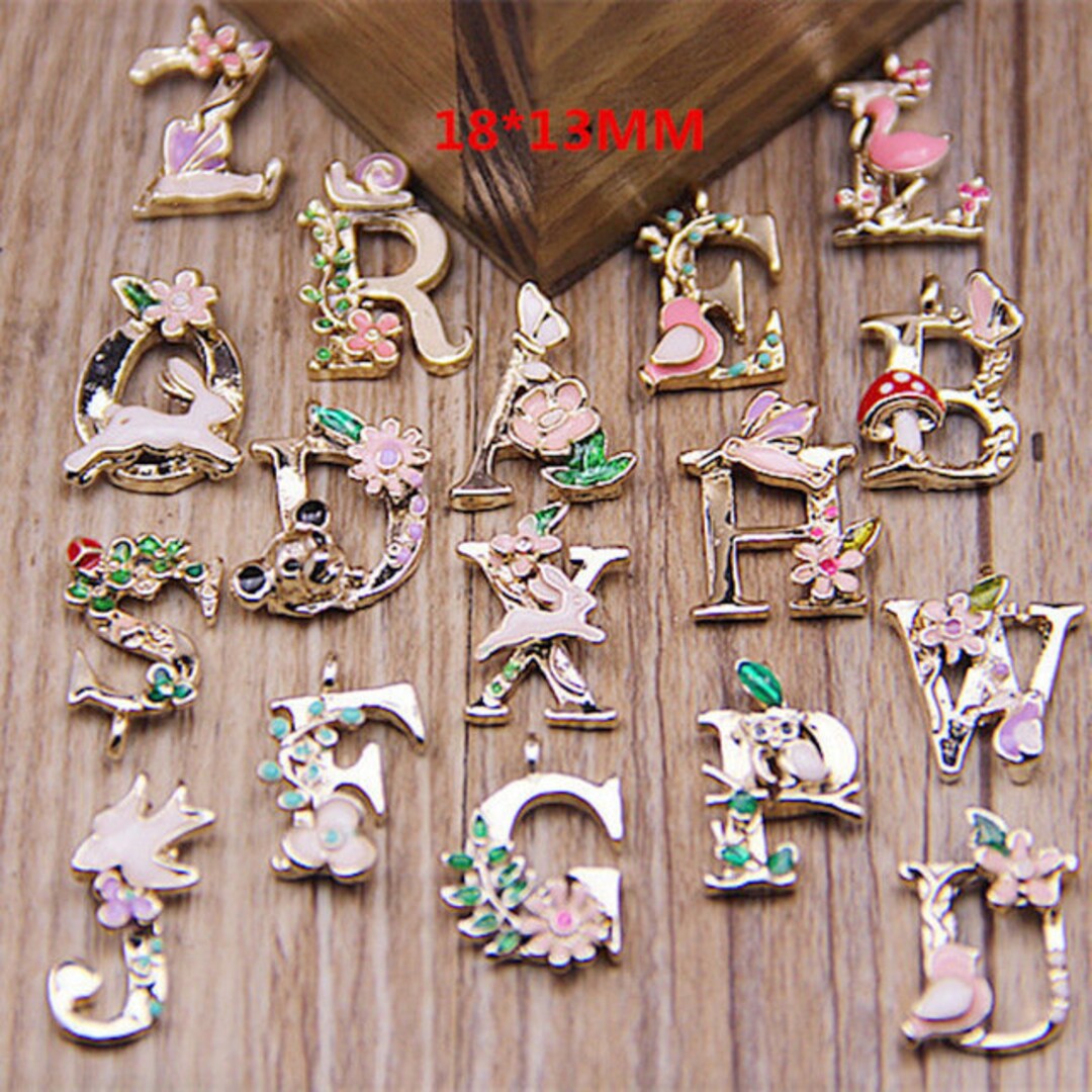 Alphabet Charms Initial Charms Set Gold Letter Charms Gold Alphabet ...