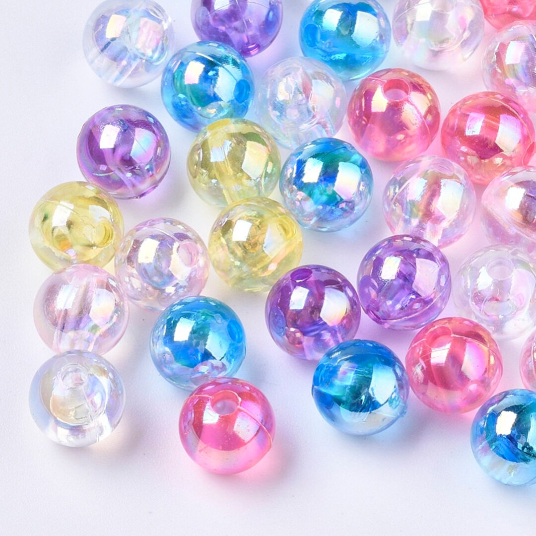 Bubble Beads Clear Shimmer Beads 8mm Beads Acrylic Beads Candy Beads ...