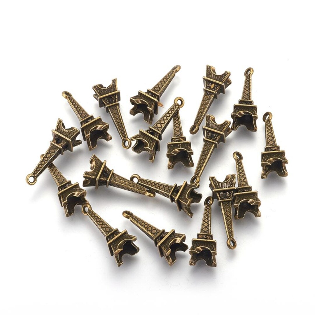 Eiffel Tower Charms Antiqued Bronze Paris Pendants 3D Charms Europe ...