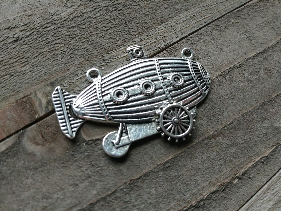 Submarine Charm Blimp Charm Steampunk Charm Steampunk Blimp Silver ...
