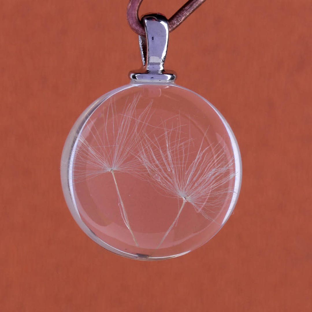 Glass Ball Charm Glass Ball Pendant Dandelion Seed Pendant Glass Globe ...