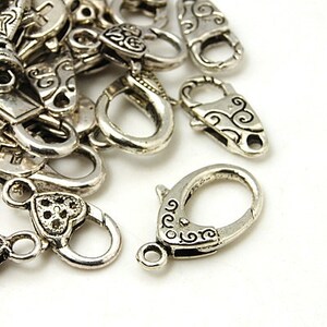 Clasps Antiqued Silver Clasps for Necklaces Assorted Clasps Large ...