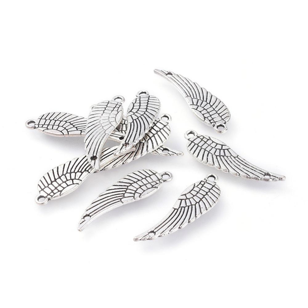 Angel Wing Connectors Charms Angel Wing Pendants Antiqued Silver Wings ...