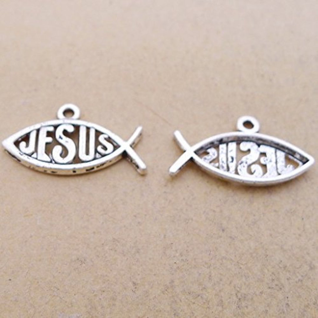 Jesus Charms Jesus Fish Charms Jesus Pendants Ichthus Charms Religious ...