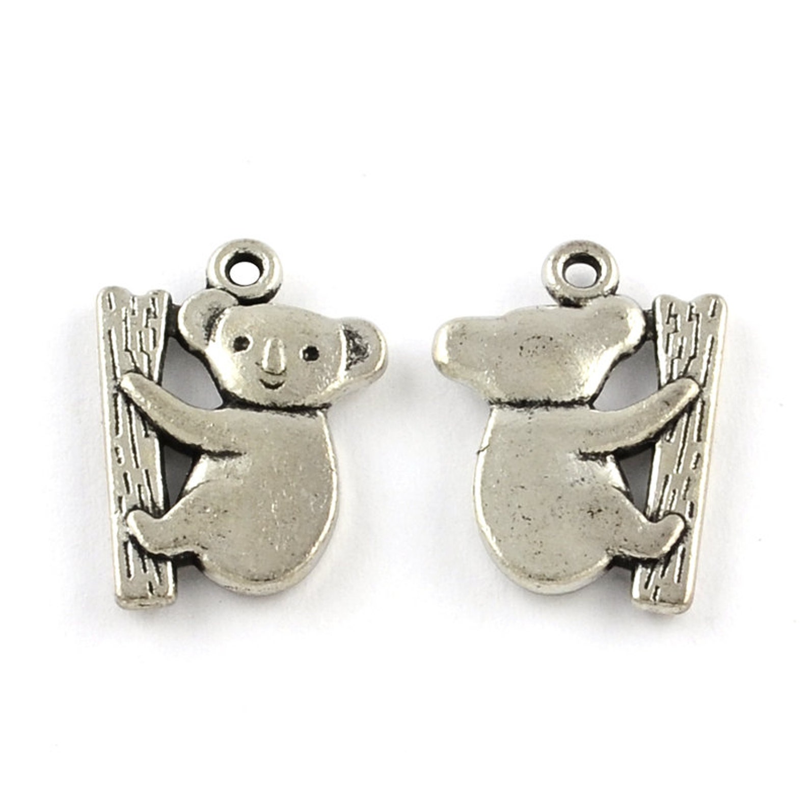 Koala Charms Animal Charms Koala Bear Antiqued Silver Charms - Etsy