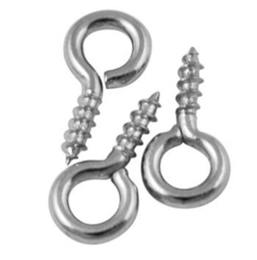 Eye Screws 10mm Silver Eye Screws Hook Screws for Vials BULK Findings ...