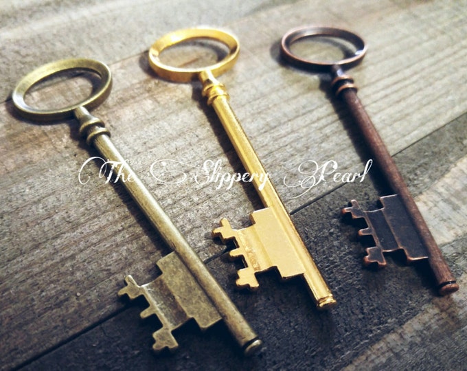 Big Keys Large Skeleton Keys Antiqued Silver Skeleton Key Lot Assorted ...