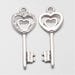 Heart Key Pendants Antiqued Silver Keys Heart Keys Skeleton Keys Key ...