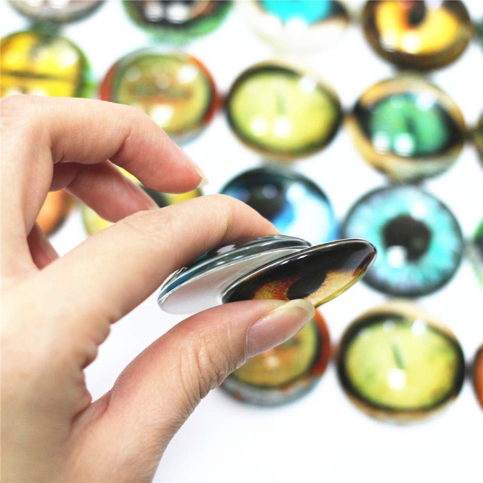 Eye Cabochons Round Glass Cabochons Assorted Eyes 40mm Flat - Etsy