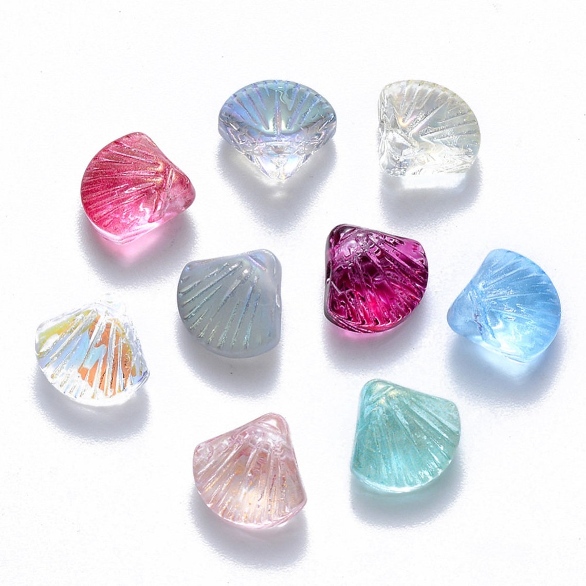 Glass Seashell Beads Assorted Beads Set Ocean Beads Nautical - Etsy