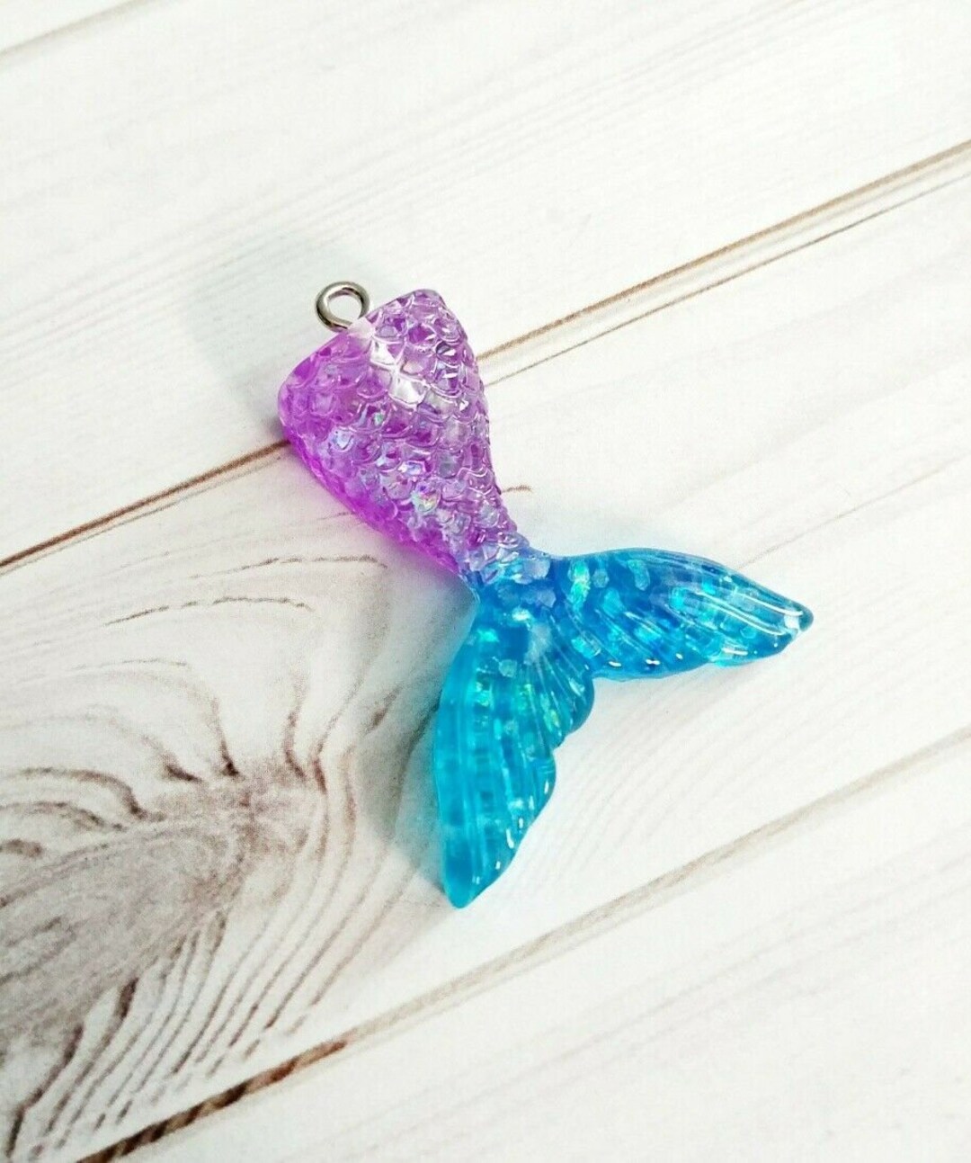 Mermaid Tail Charm Glitter Mermaid Tail Pendant Blue Purple Pendant ...