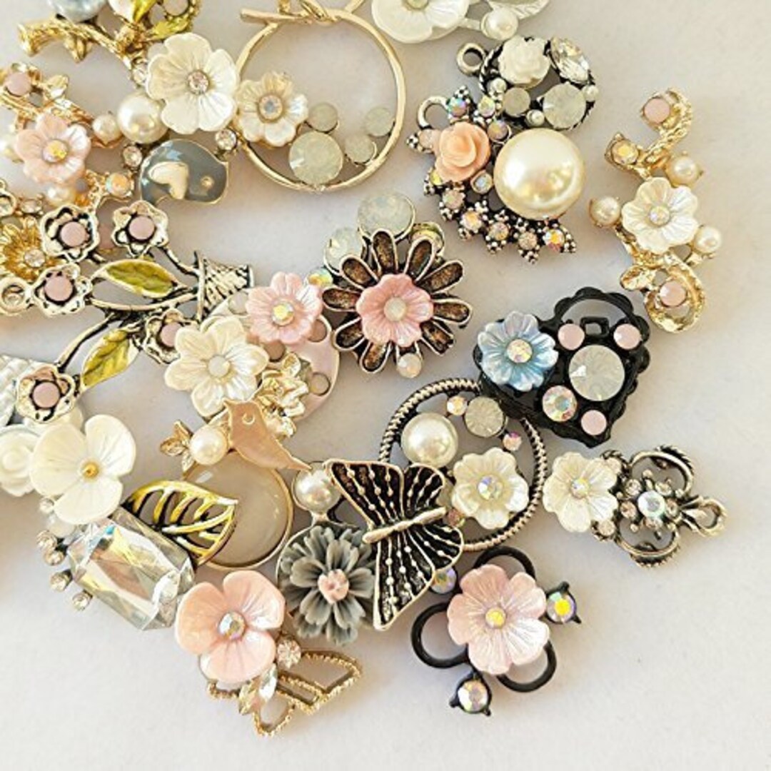 Floral Charms Set Vintage Style Charms Assorted Charms Lot Mixed Charms ...