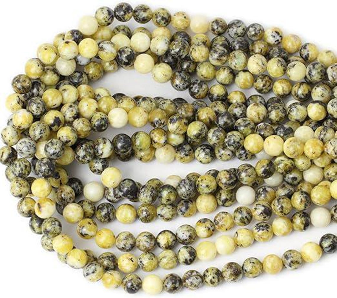 Yellow Turquoise Beads Bulk Beads Set Natural Yellow Beads 8mm ...