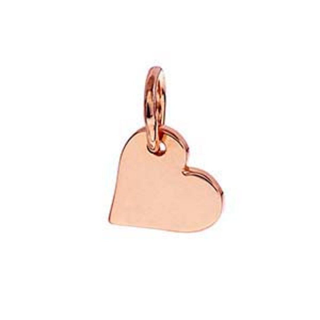5 Rose Gold Heart Charms 18K Rose Gold Plated Sterling Silver - Etsy