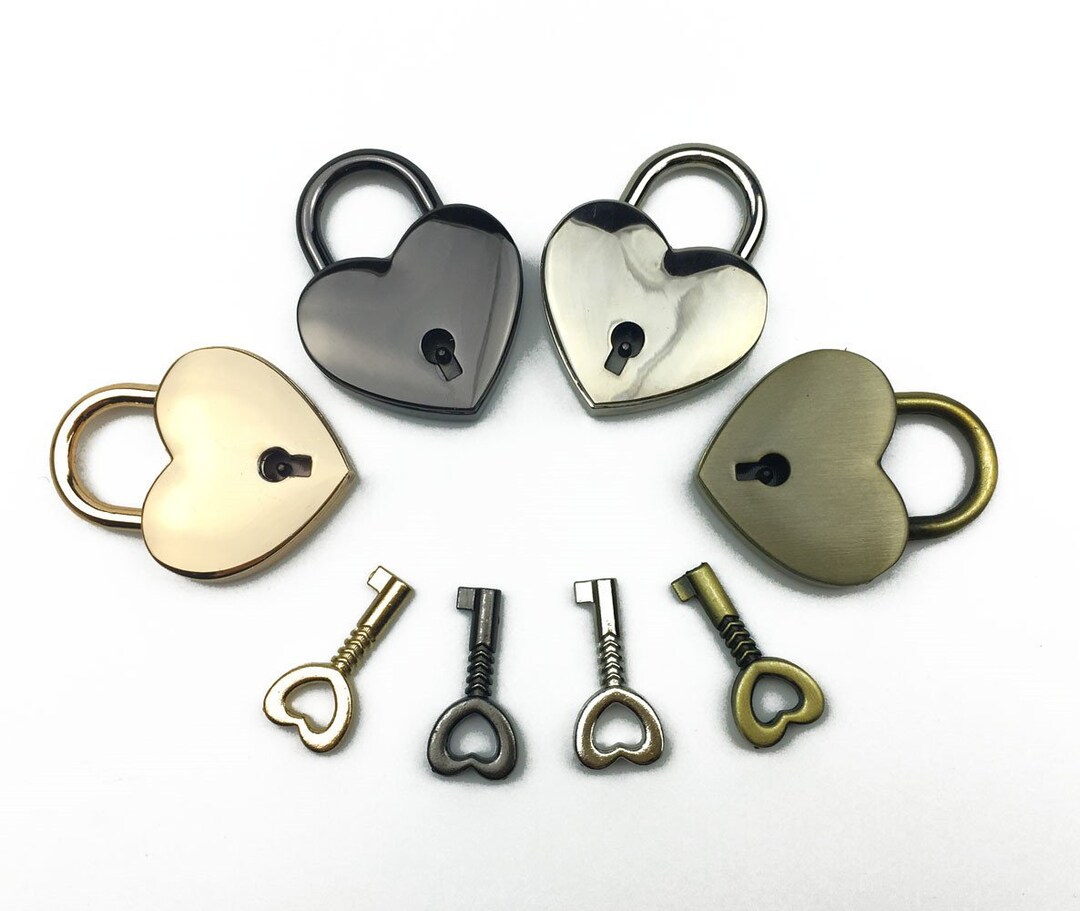 Lock and Key Pendant Heart Lock Pendant Real Lock Pendant Padlock Key ...
