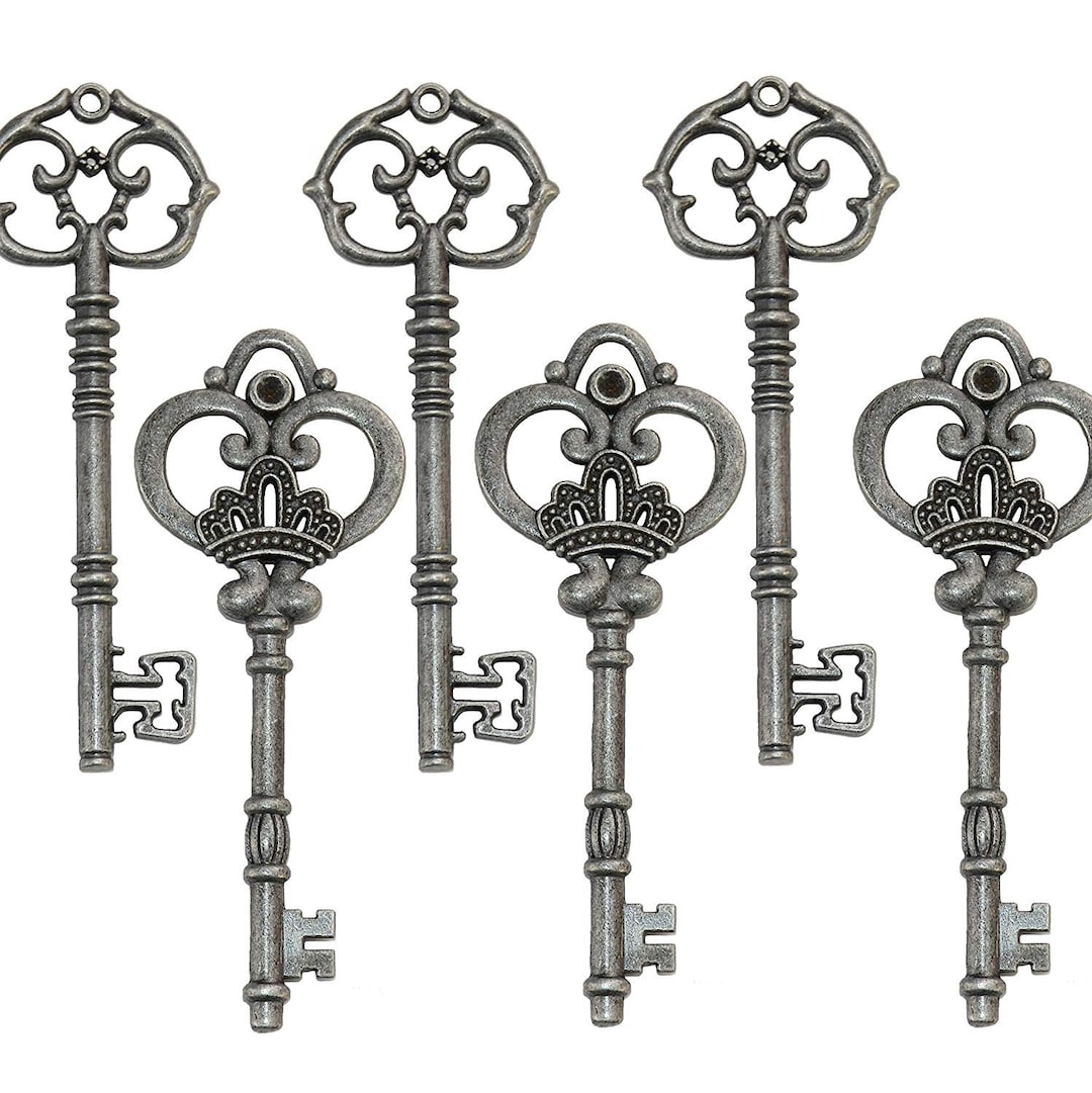 Big Keys Large Skeleton Keys Big Key Pendants Black Gunmetal Keys ...
