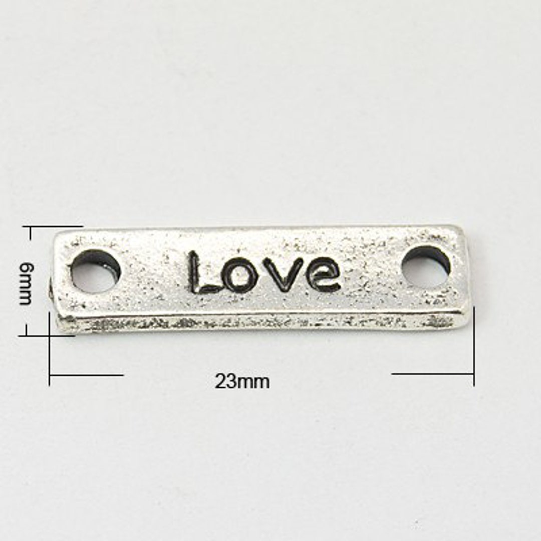Bracelet Connectors-word Connectors-word Band-antiqued Silver-23mm ...