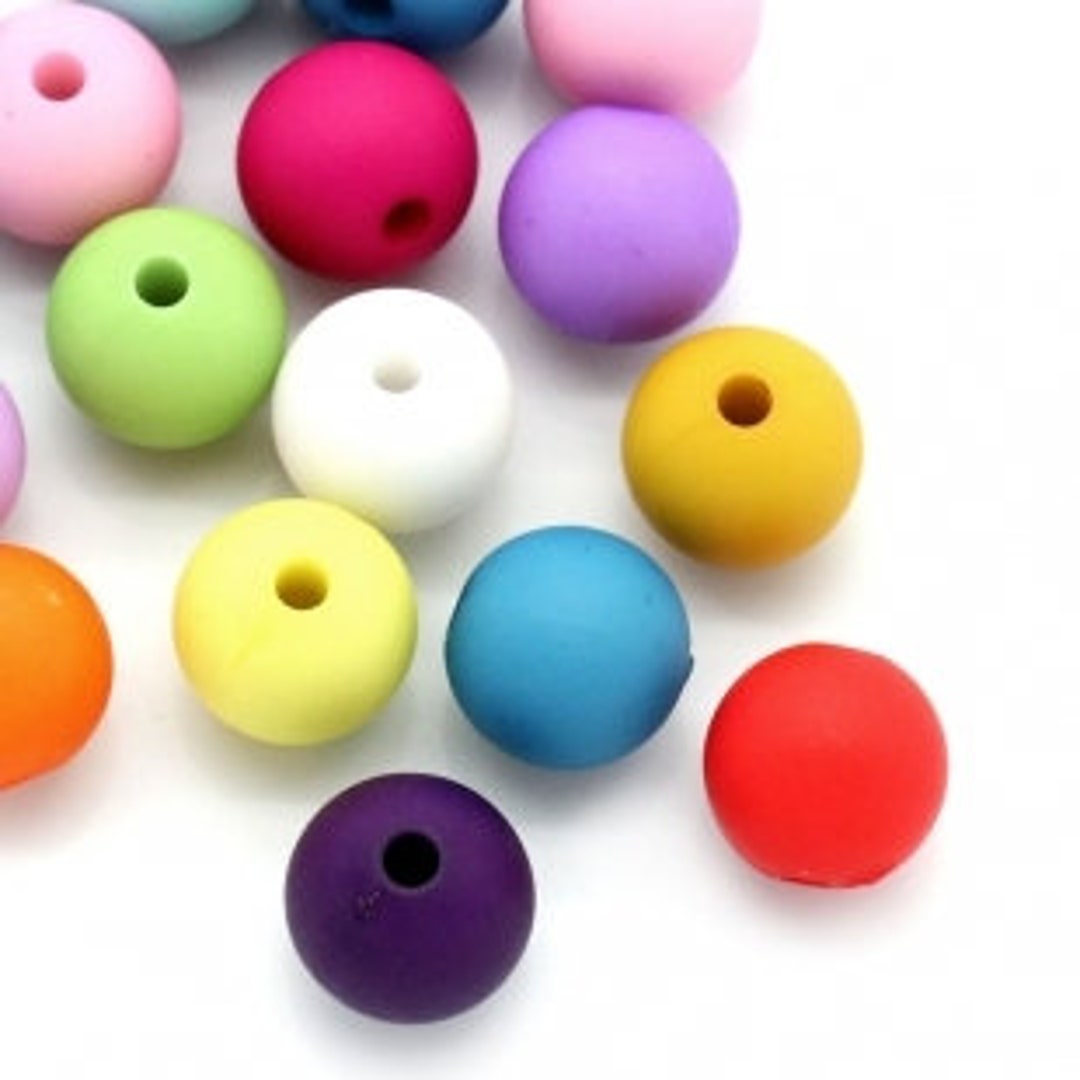 Acrylic Beads Mix Opaque Beads Matte Beads 10mm Beads Spacer Beads Set ...