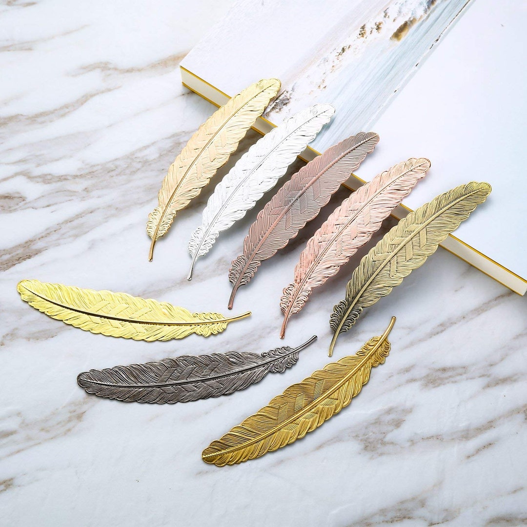 Bookmarks Feather Bookmarks Metal Bookmarks Silver Feather Pendant ...