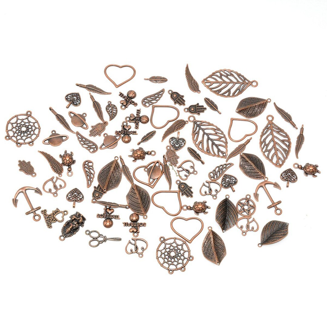 Copper Charms Set Assorted Charms Copper Pendants Jewelry Making ...