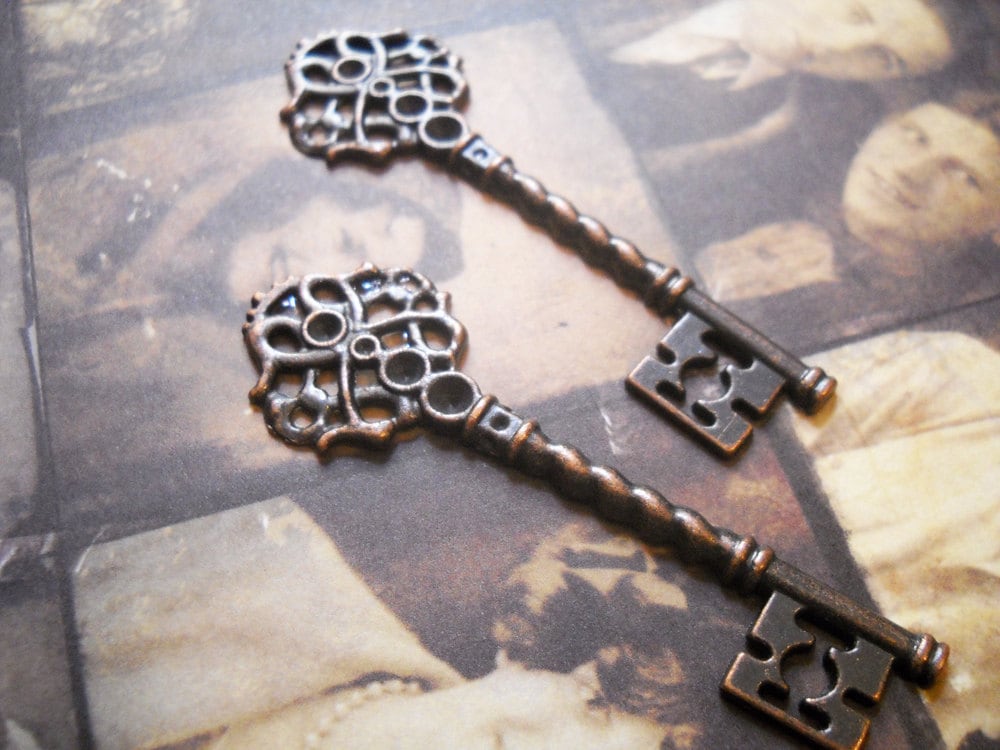 Copper Key Pendants Antiqued Copper Keys Steampunk Keys Key - Etsy