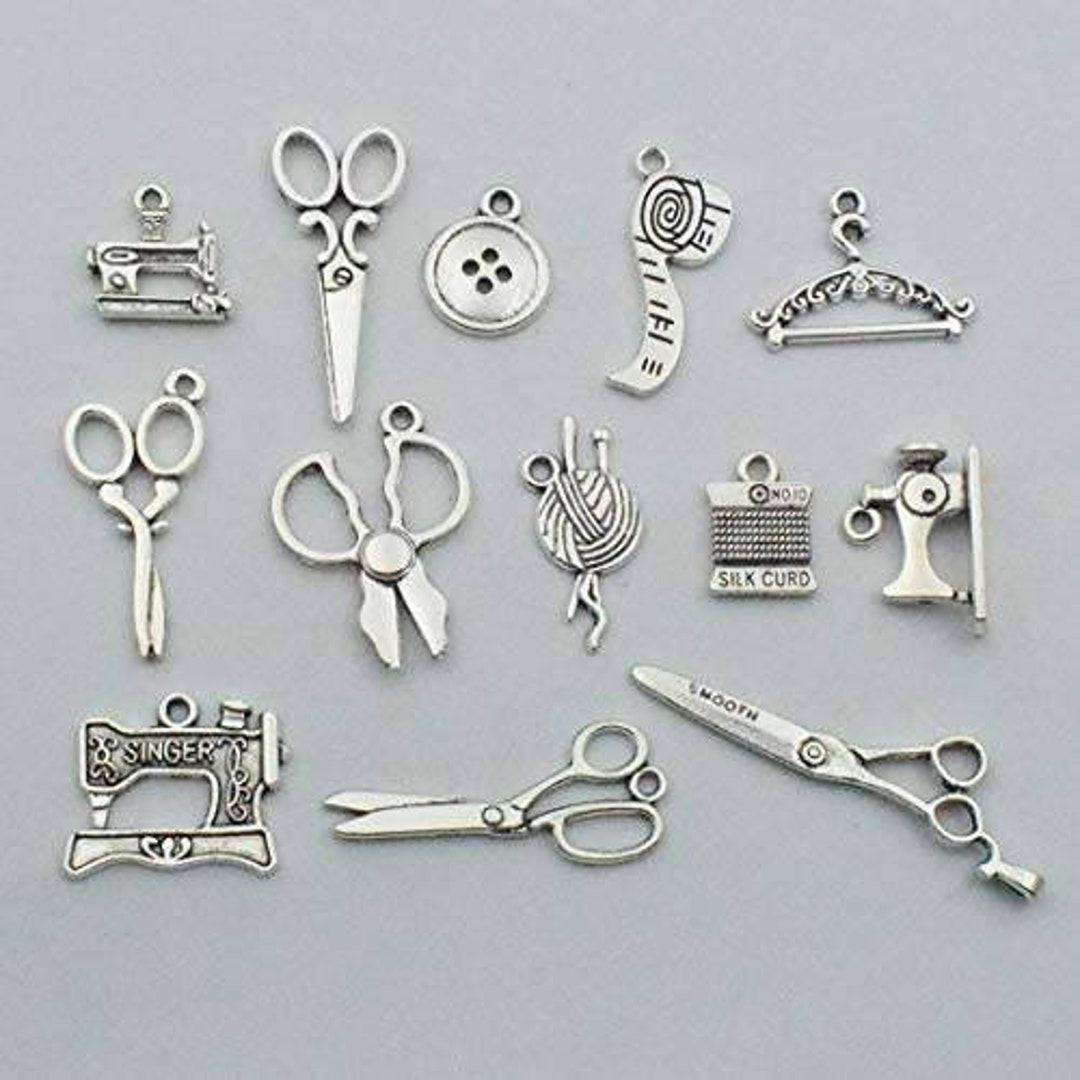 Sewing Charms Seamstress Charms Antiqued Silver Assorted Charms Lot ...