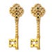 Gold Skeleton Keys Key Pendants Antiqued Gold Pendants Gold Keys 68mm 2 ...
