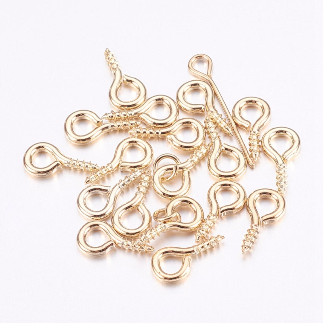 Eye Screws 8mm Silver Eye Screws Hook Screws Bulk Findings Light Gold ...