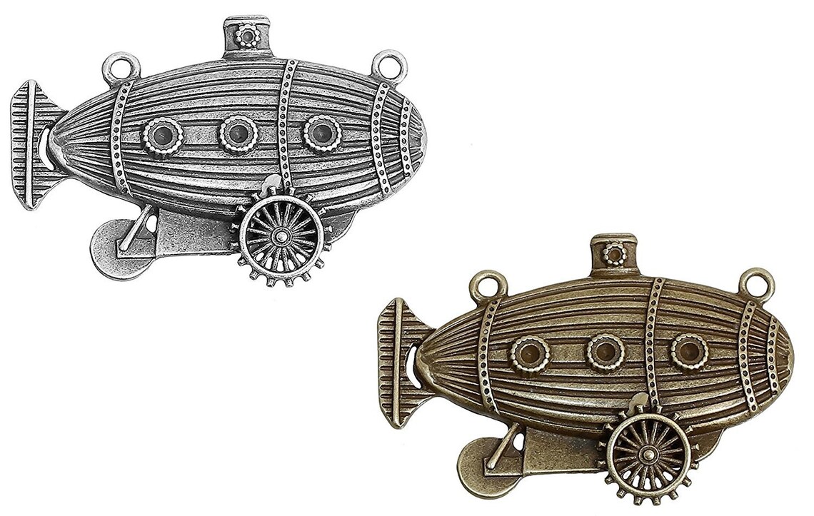 Submarine Charms Blimp Charms Steampunk Charms Steampunk Blimps Silver ...