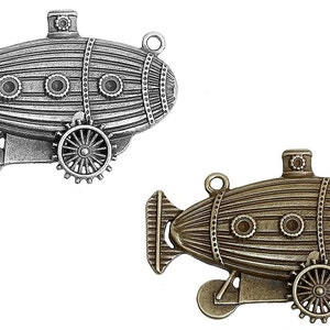 Submarine Charms Blimp Charms Steampunk Charms Steampunk Blimps Silver ...
