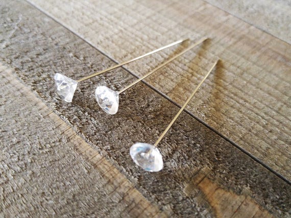 Stick Pins Corsage Pins Diamond Top Pins Long Stick Pins 4 | Etsy