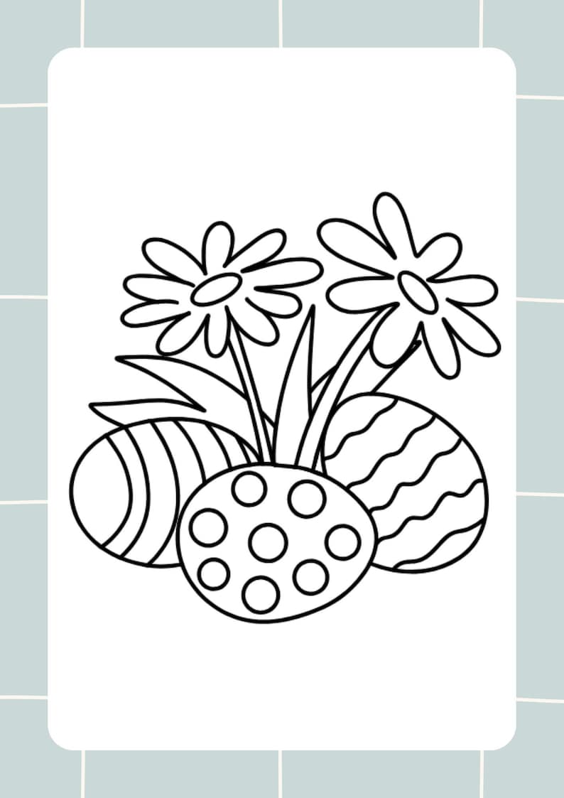 25 Easter Egg Coloring Pages for Adults | Spring Mindfulness Coloring ...