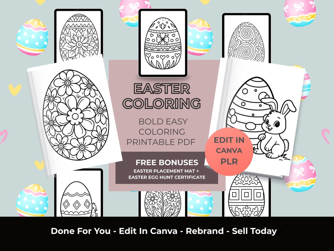 Easter Egg Mandala Coloring Pages, Bold Easy Spring Printable (PDF ...
