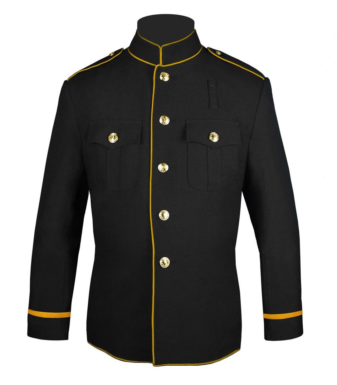 High Collar Police Honor Guard ,black and Gold Uniform Jacket - Etsy