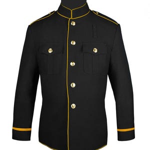 High Collar Police Honor Guard ,black and Gold Uniform Jacket - Etsy