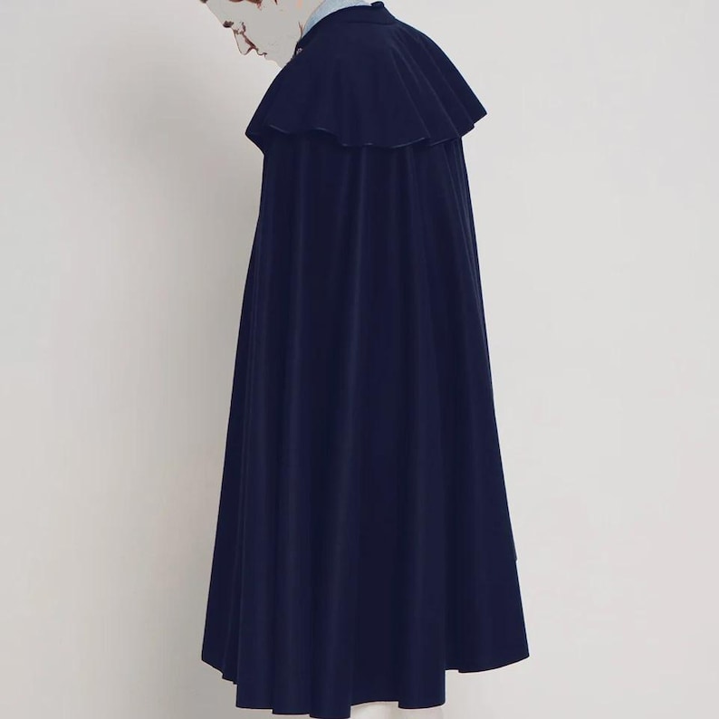 Men's Pure Wool Cape Coat: Classic Blue Lined Cloak - Etsy