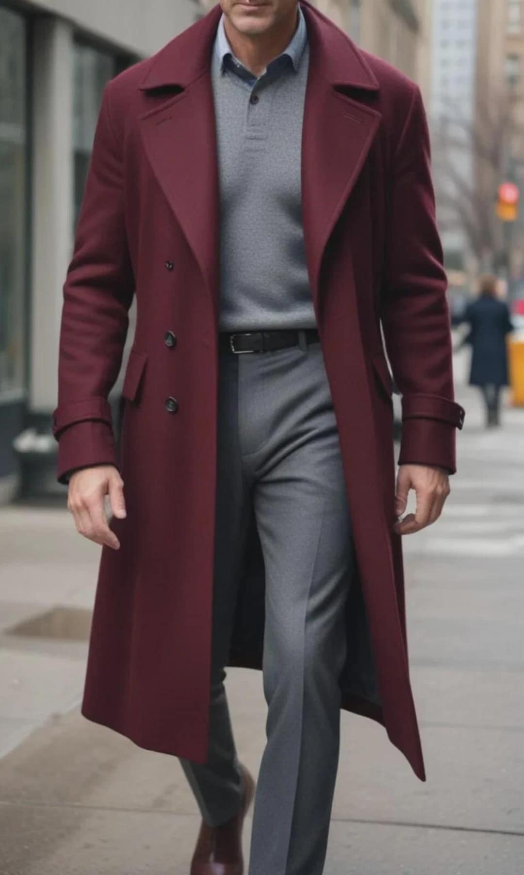 Burgundy Wool Military Overcoat - Custom Made - Etsy
