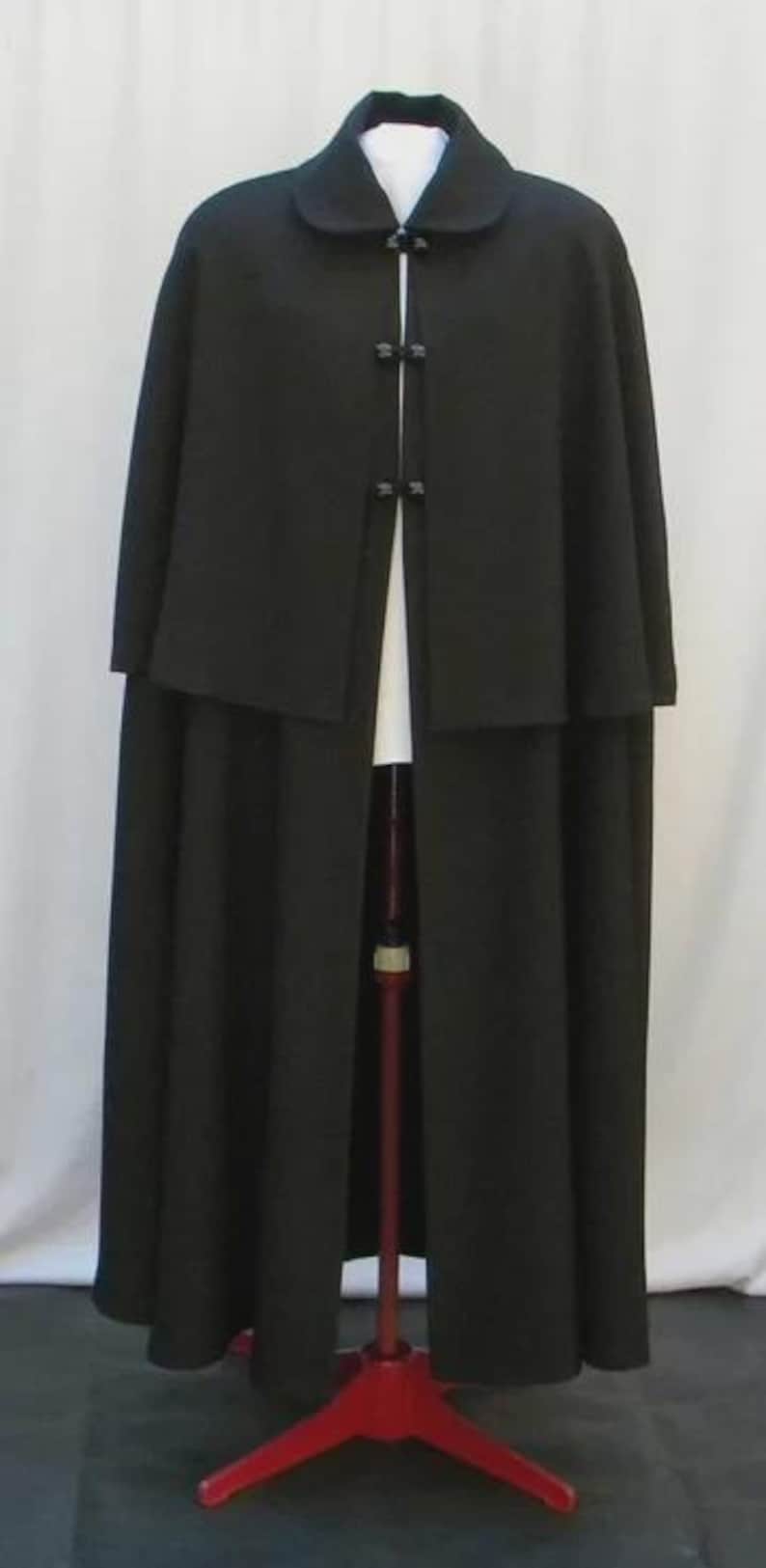 MEN'S Black Wool Layered Cape - Etsy